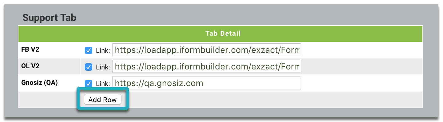 How do I customize the Support tab of my Dedicated Database?