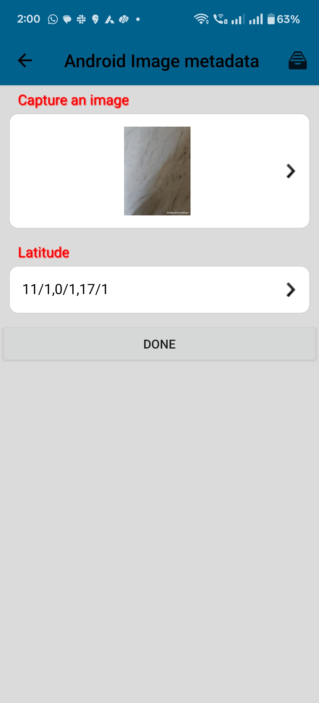 How to extract metadata from an image?